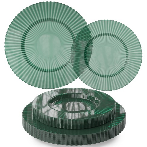 Earthtrends 40 Count Emerald Gemstone Green Plate Serves 20 Disposable ...