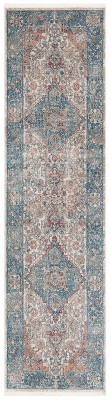 Victoria Vic998 Power Loomed Runner Rug - Navy/ivory - 2'2"x12 ...