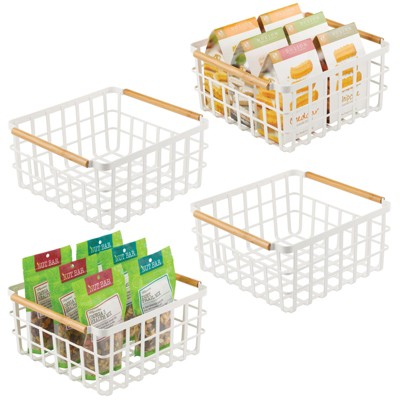 Mdesign Classico Metal Wire Food Organizer Basket With Built-in Handles ...