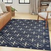 Nourison Essentials Moroccan Modern Indoor Outdoor Rug Navy Ivory 4' X ...