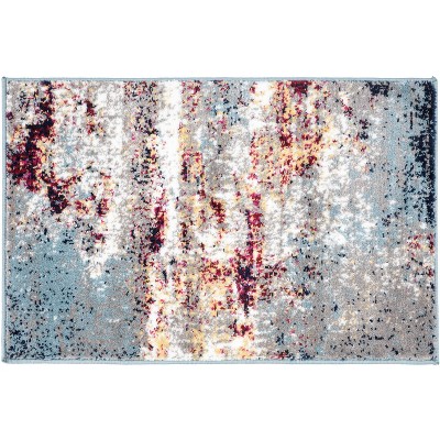 World Rug Gallery Distressed Abstract Watercolor Multi 2' X 3' Area Rug ...