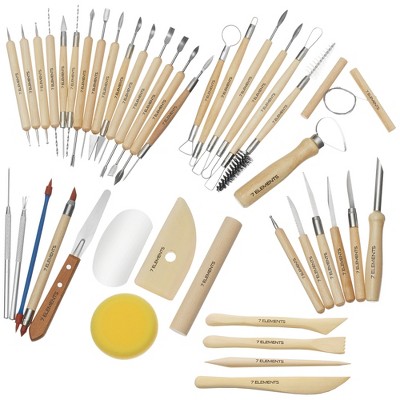 7 Elements 42-Piece Pottery, Clay and Sculpting Tool Set for Modeling ...