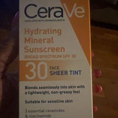 Cerave Hydrating Mineral Tinted Face Sunscreen Lotion - Spf 30 - Deep - 1.7 Fl Oz : Target