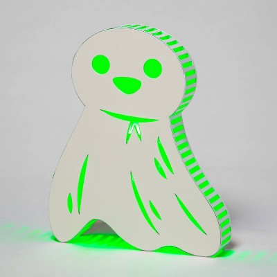 Northlight 25" Lighted Led White Ghost With "boo" Banner Halloween Yard ...