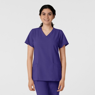 Wink Women's Basic V-neck Scrub Top, Grape, 5x : Target