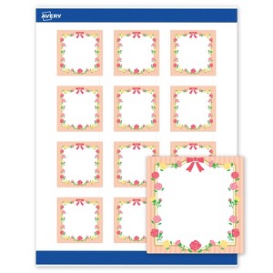 Avery® Matte 2" x 2" Labels, Gold Frame w/Roses, 240ct : Target