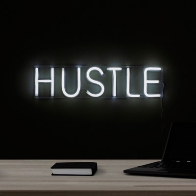 Northlight 20” Bright White Neon Style Hustle Led Lighted Wall Sign ...