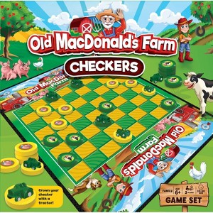 MasterPieces Officially licensed Old MacDonald's Checkers Board Game ...