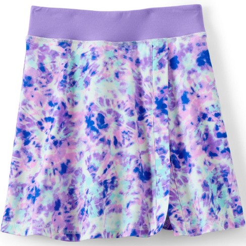 Lands' End Kids Split Hem Active Skort - Large - Lilac Multi Tie Dye ...