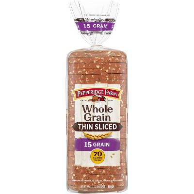 Pepperidge Farm While Grain Thin Sliced Bread 100% Whole Wheat Bread ...