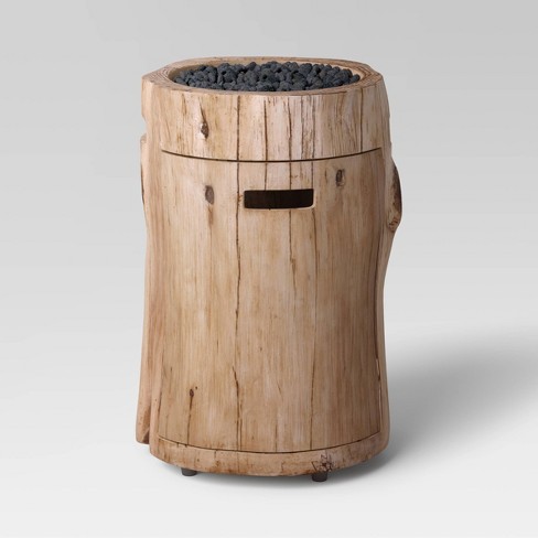 Large Lp Round Outdoor Column Fire Pit Weathered/natural Finish ...