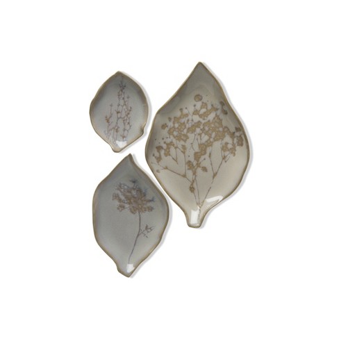 Tagltd Leaf Dish Set Of 3 Dinnerware Serving Plate : Target