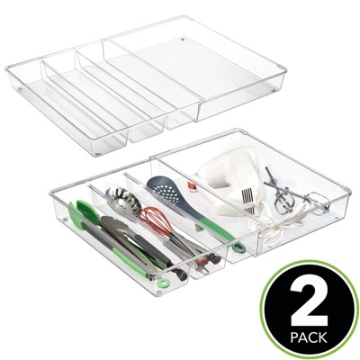 Mdesign Expandable Kitchen Drawer Organizer Tray For Utensils : Target