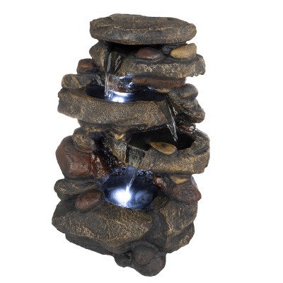 Nature Spring 3-tiered Electric Waterfall Cascade Fountain With Pump ...
