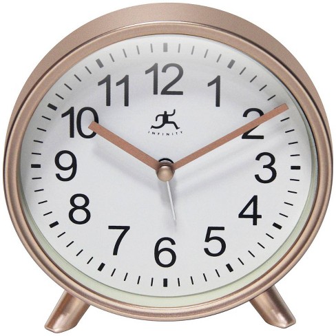 5.75" Tabletop Alarm Clock Copper - Infinity Instruments: Modern Analog ...