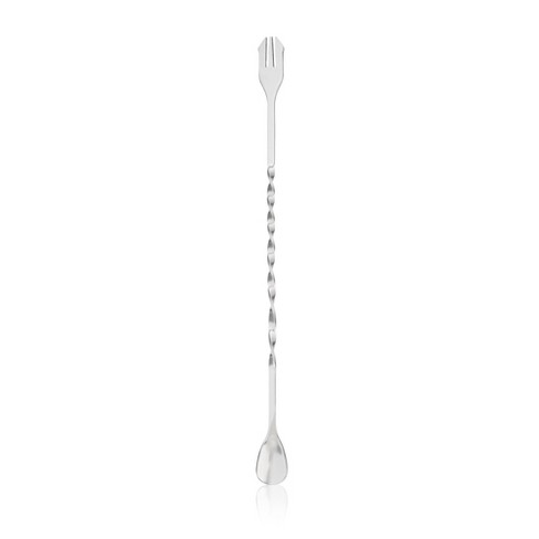 True Trident Cocktail Spoon, Twisted Handle, Forked End, Bar Spoon For ...