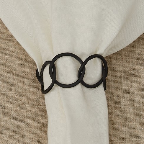 Split P Circles Links Black Napkin Ring Set Of 4 : Target