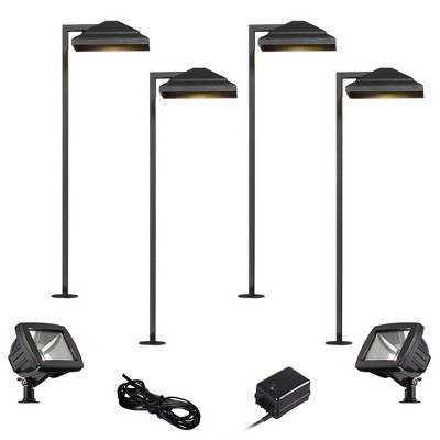 Nature Spring 16-in Stainless Steel Solar Garden Path Lights - Black ...