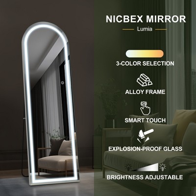 Dovelina Led Rectangle Full Body Mirror Floor Mirror Freestanding ...