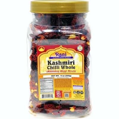 Kashmiri Chilli Whole Stemless (deggi Mirch) - 9oz (255g) - Rani Brand ...