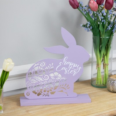 Northlight Happy Easter Floral Cut-out Bunny Tabletop Decoration - 13 ...