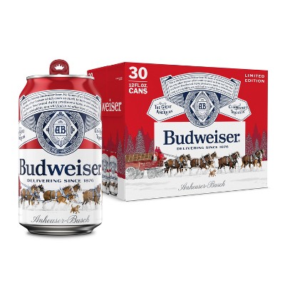 Budweiser American Lager Beer - 30pk/12 Fl Ozr Cans : Target
