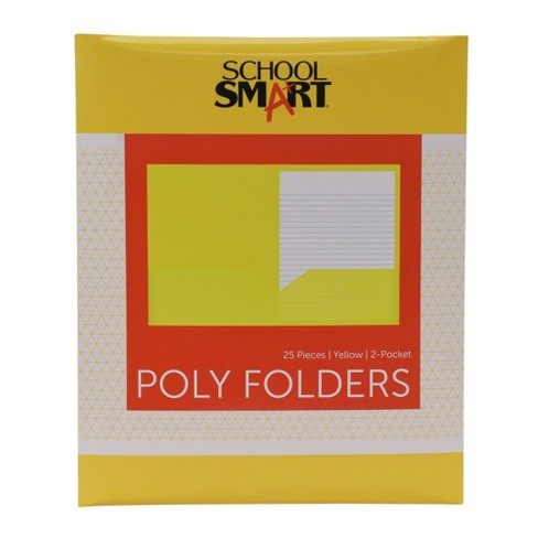 School Smart 2-pocket Poly Folders, Yellow, Pack Of 25 : Target