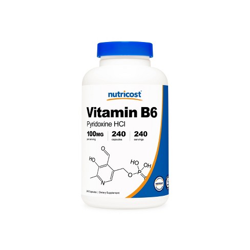 Nutricost Vitamin B6 (pyridoxine Hcl) Capsules (100 Mg) (240 Capsules ...