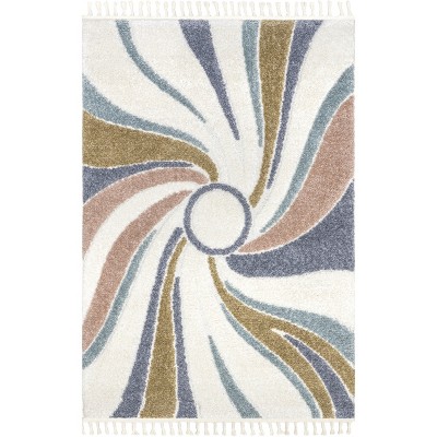 Jonathan Y Flow Abstract Swirl Red/yellow/blue 2 Ft. X 8 Ft. Runner Rug ...