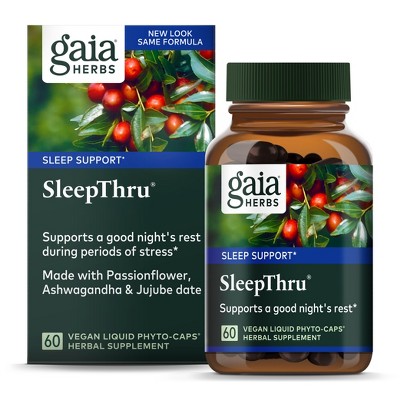 Gaia Herbs Sleepthru - Natural Sleep Support Supplement - 60 Vegan ...