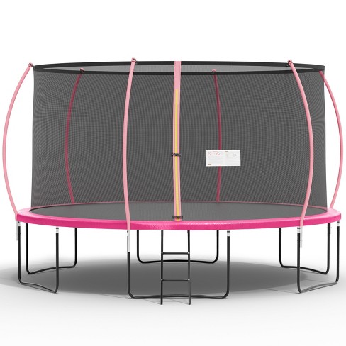 Fdw 14ft Trampoline With Enclosure Net Outdoor Jump Rectangle ...