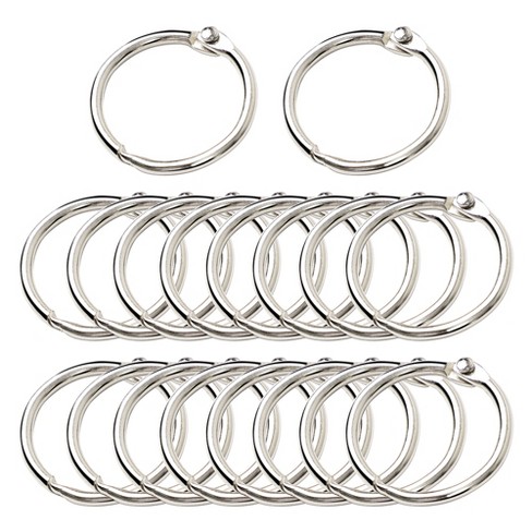 Unique Bargains Office Book Binder Rings Silver Tone 20pcs : Target