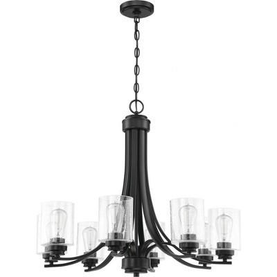 Golden Lighting Mercer 5-light Linear Pendant In Matte Black With Clear ...