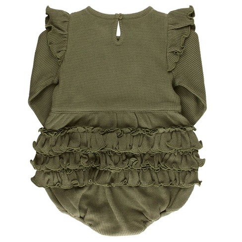 Rufflebutts Juniper Waffle Knit Flutter Bubble Romper - Juniper : 3-6 Months : Target