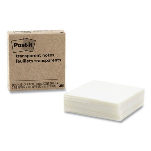 Post-it Transparent Notes, Unruled, 3" X 3", Transparent, 36 Sheets/pad ...
