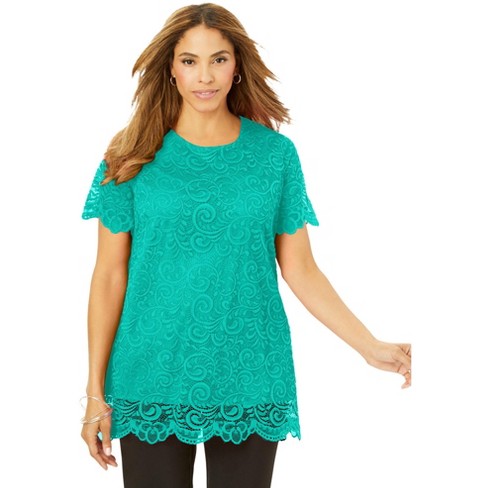 Jessica London Women's Plus Size Stretch Lace Tunic : Target