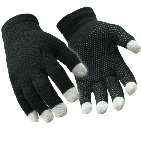 Refrigiwear Touch Screen Pvc Dot Grip Knit Gloves, Black : Target