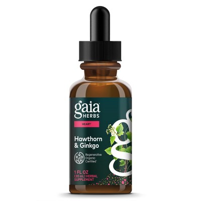 Gaia Herbs Hawthorn & Ginkgo Regenerative Organic Certified Tincher 1Fl ...