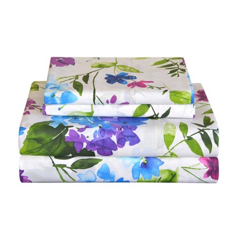 Pointehaven Primavera 200 Thread Count Printed Cotton Percale 3 Pc ...