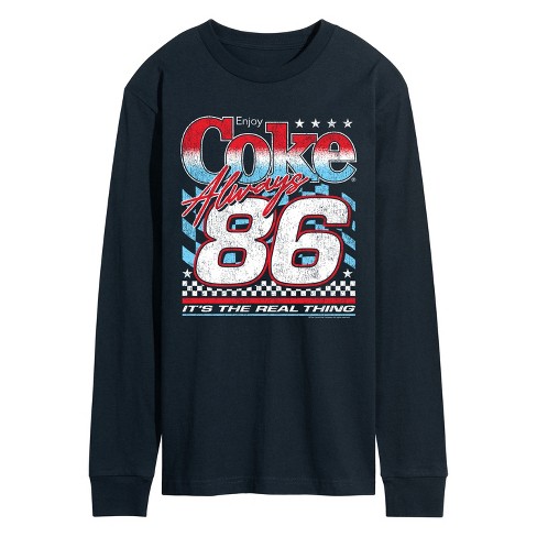 Men's Coca-cola Coke American Racing Long Sleeve Graphic T-shirt - Navy ...