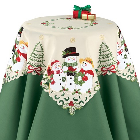 Collections Etc Snowman Family Christmas Table Linens Square : Target