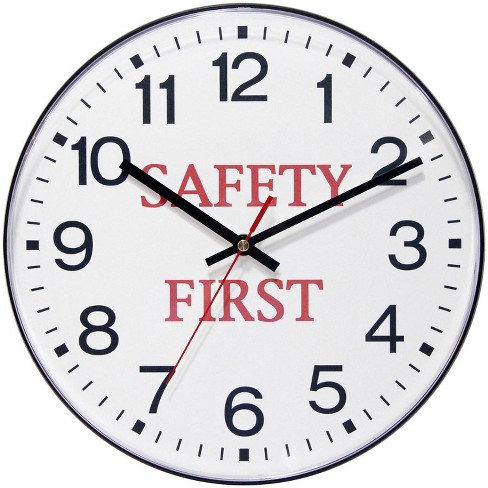12" Safety First Wall Clock Black - Infinity Instruments : Target