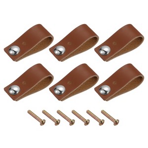 Unique Bargains Leather Door Handle Strap Suitcase Dresser Drawer ...