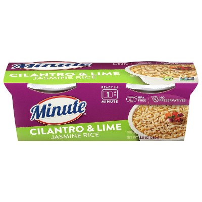 Minute Cilantro & Lime Jasmine Rice 2 Pack - 8.8oz : Target