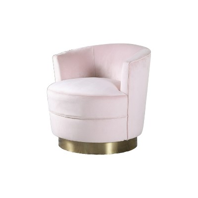 HomeStock 30 in H Pink Finish Round Wood Frame Straight Armchair Piece ...