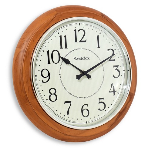 12.5" Wood Wall Clock With Quiet Sweep Natural - Westclox: Indoor ...