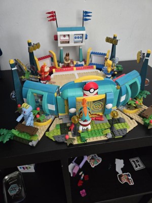 Mega Pokemon Traning Stadium Building Toy Kit, With 5 Action Figures ...