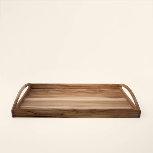 SEVOBAL Decorative Trays and Platters Handmade Teak Wood Rectangle Tray ...