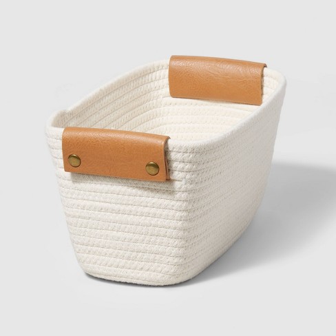 Small Oval Decorative Coiled Rope Basket Cream Brightroom Target
