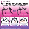 Liquid Stands Dual Piano Keyboard Stand w/ 2nd Tier - Z Style Adjustable & Portable 2 Tier Heavy ...